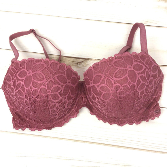 Victoria Secret Pink Floral Lace Date Push Up Bra 36dd Nwt Bras And Bra